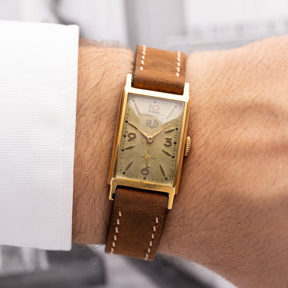 GUB Glashütte, Square Tank, Vintage Gold-plated Watch – DuMarko
