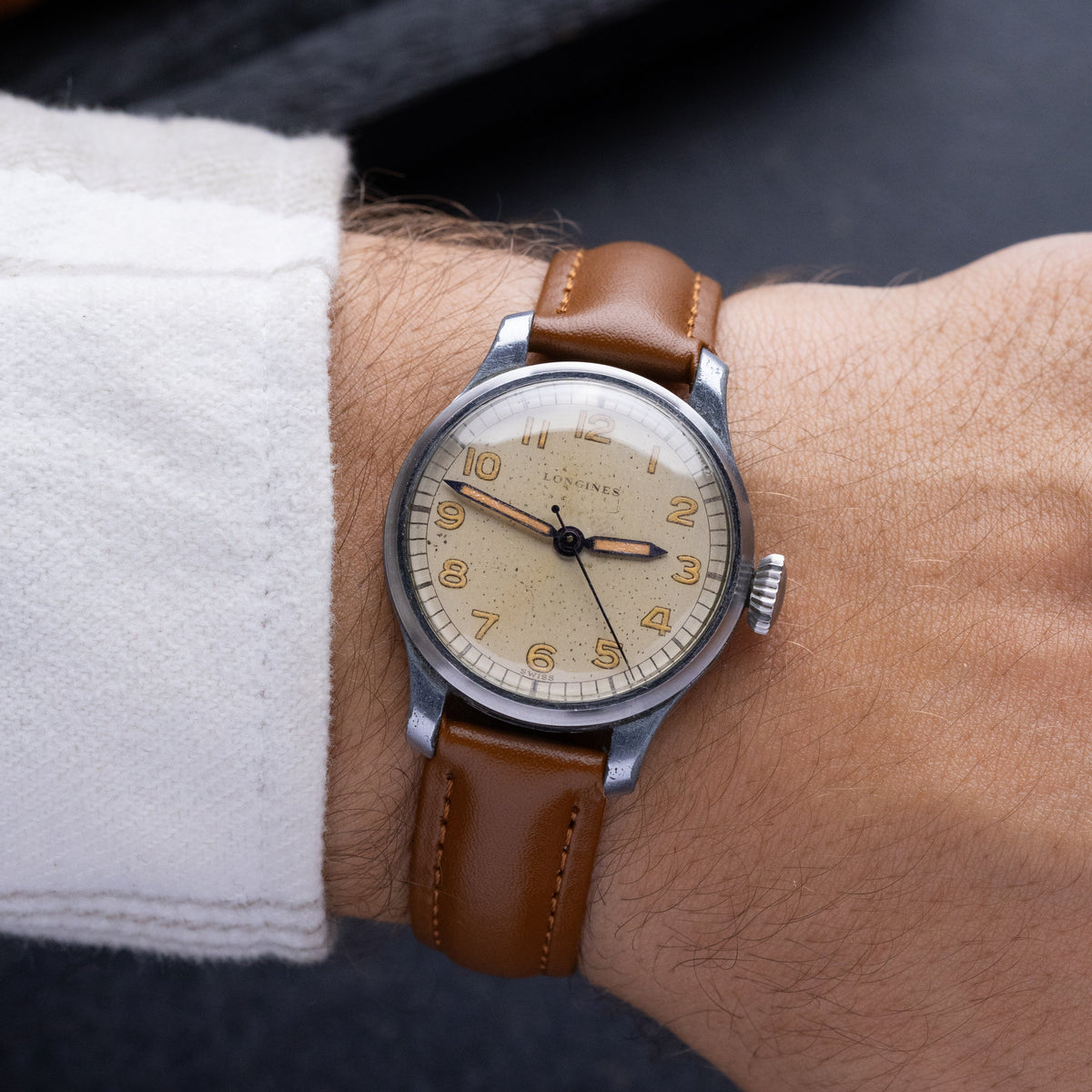 Longines 12L Cal 12.68N, Vintage Military Watch, Radium dial – DuMarko