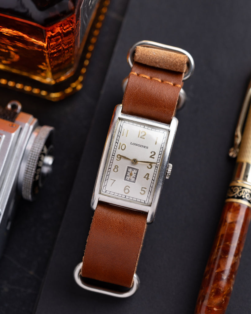 Longines Vintage Swiss Watch, Oversized Tank, Art Deco Style – DuMarko