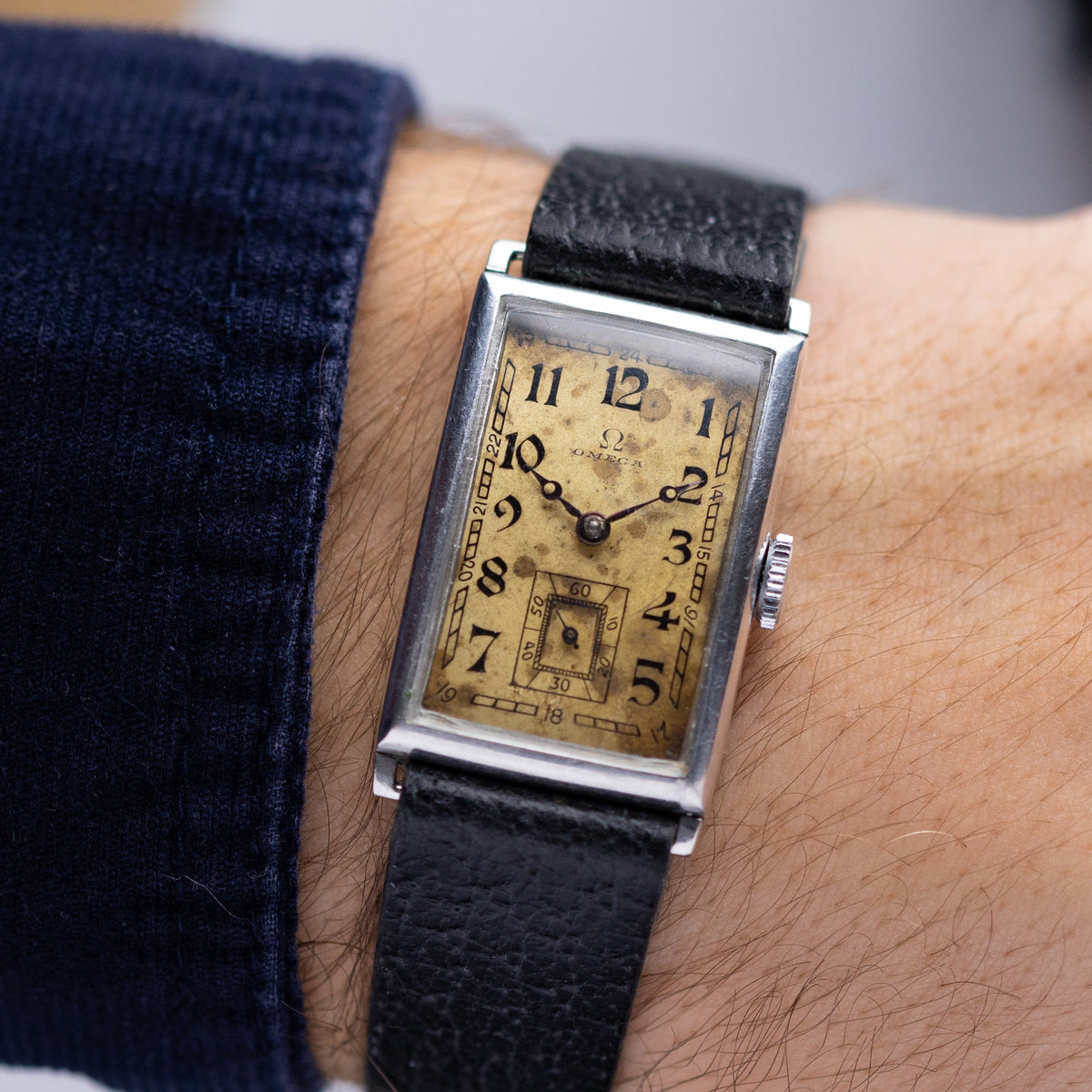 Vintage Omega Tank, Swiss Watch, Unique Leopard Patina, Art Deco Style ...