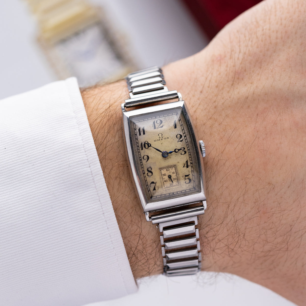 Omega Vintage Art Deco Tank, Tonneau (barrel-shaped) case, Cal. 20F fr ...