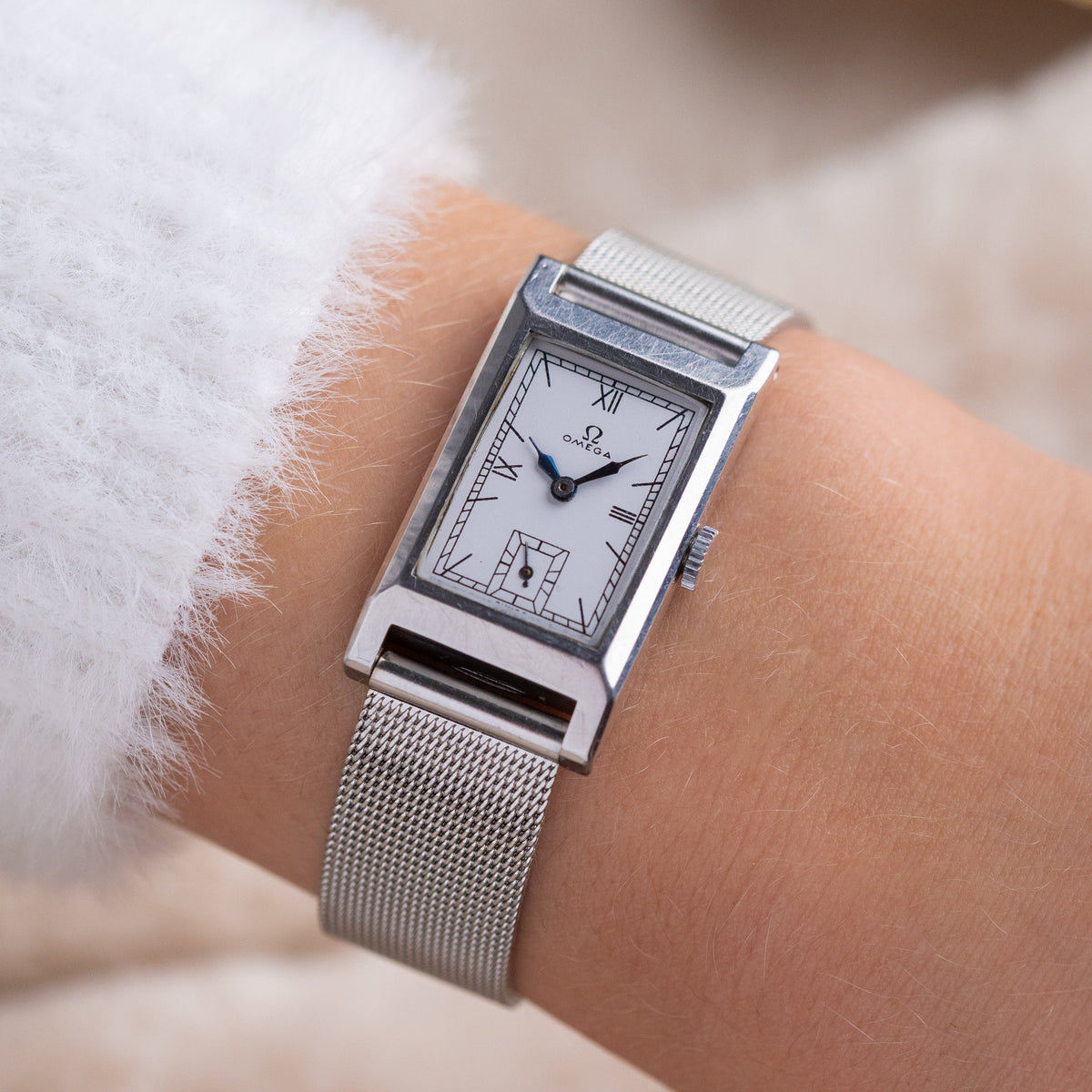 Rare Vintage Dainty Watch "Omega Tank" from 1930's in Cartier Style ...