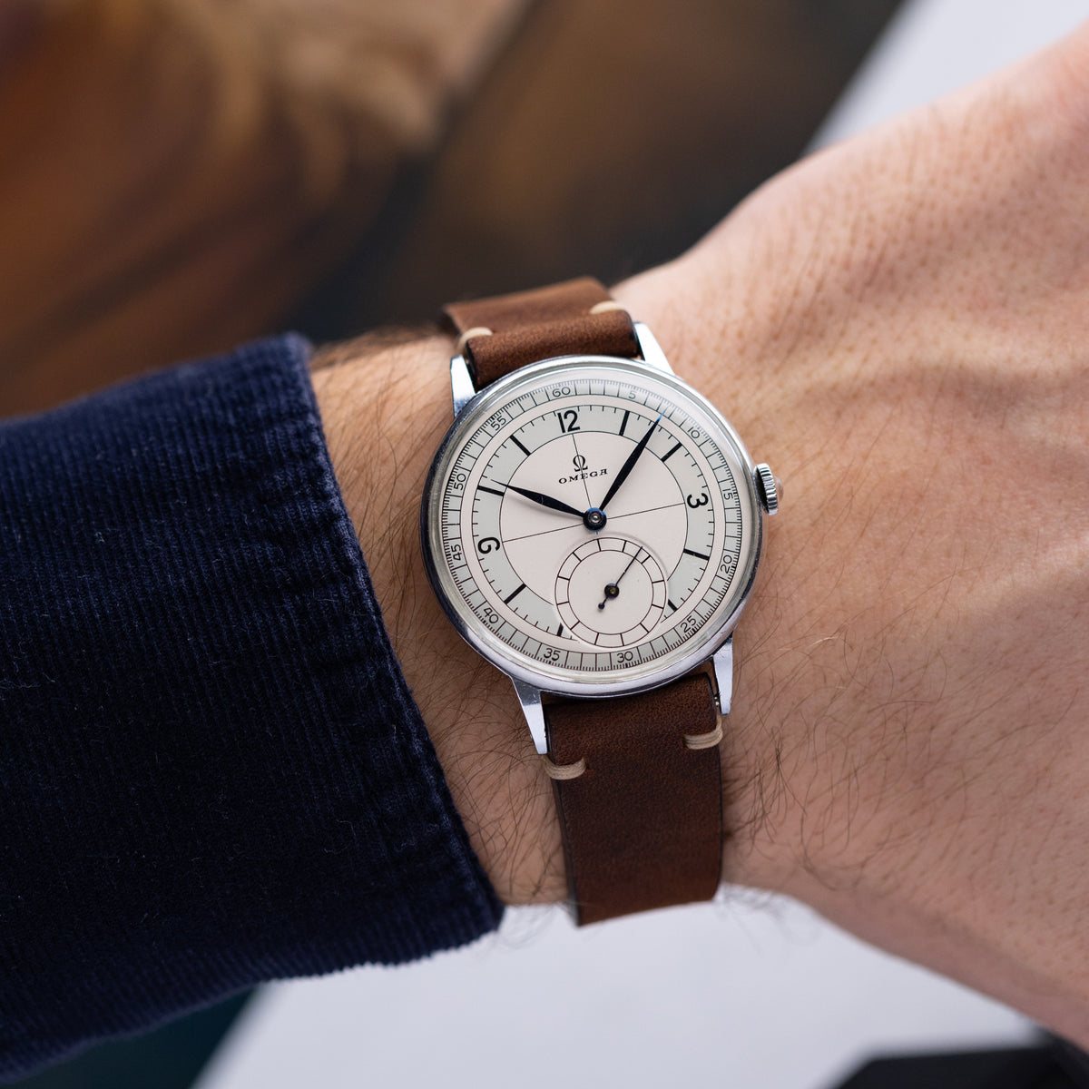 Rare Vintage Watch "Omega Calatrava Sector Dial" Oversized Swiss Watch ...