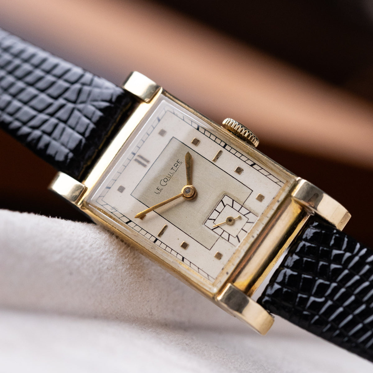 Vintage Jaeger-LeCoultre Art Deco Tank, two-tone dial, Gold-filled cas ...