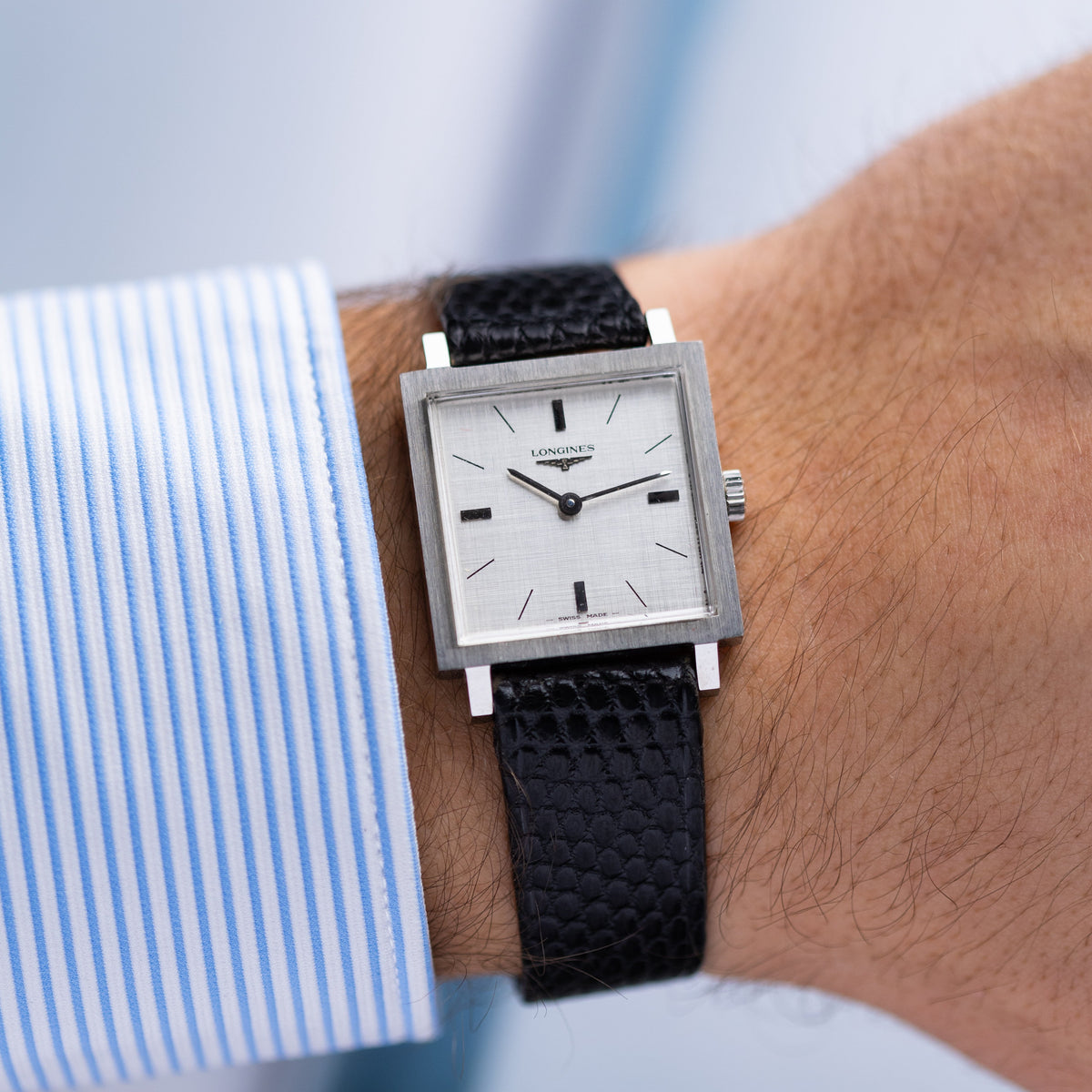 Vintage Longines Square Tank, Linen Silver Dial, Original Box, Swiss W ...