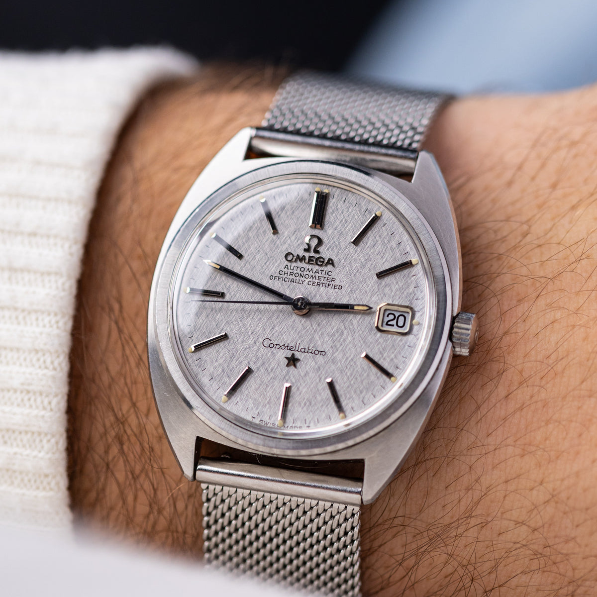 Vintage Omega Constellation C-shape, Cal. 564, Date Window, Rare Linen ...