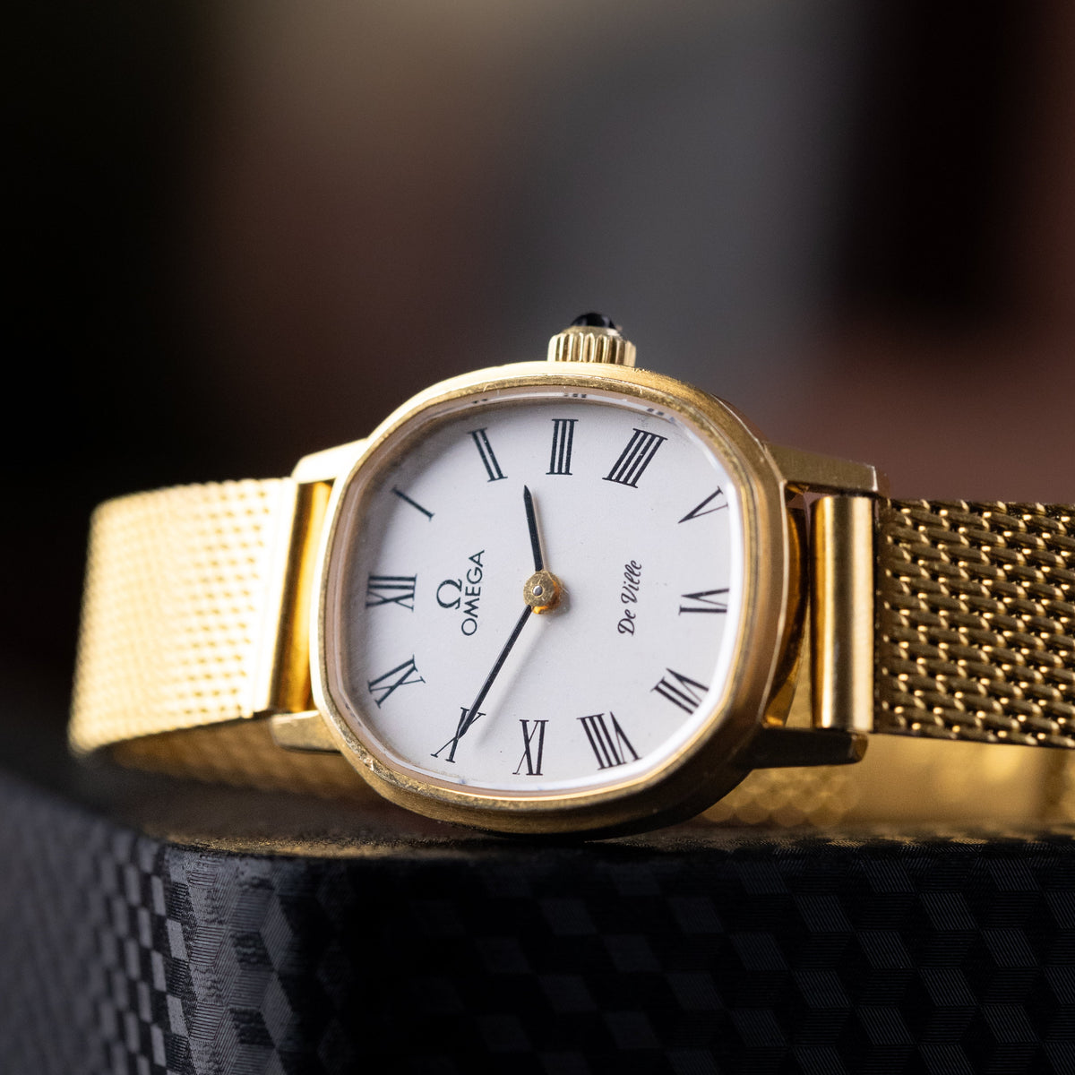Vintage Omega De Ville Ladies Swiss Watch, Roman Numerals, Cabochon Cr ...