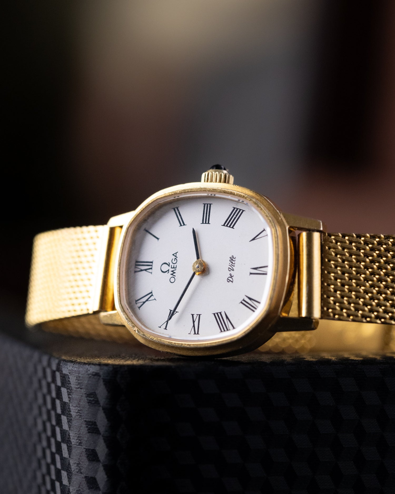 Vintage Omega De Ville Ladies Swiss Watch, Roman Numerals, Cabochon Cr ...