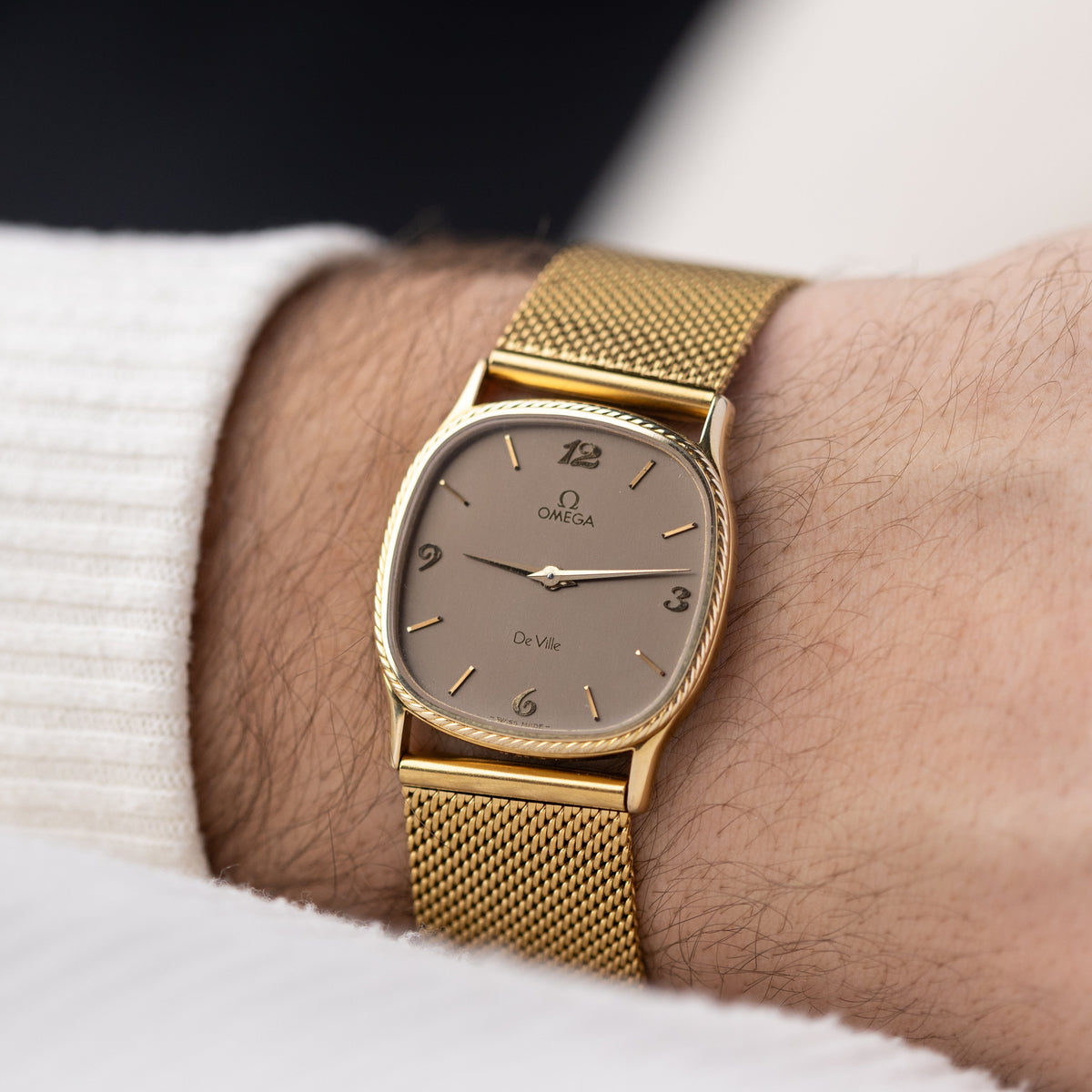 Vintage Omega De Ville Swiss Watch, Rope Bezel, Gilt Breguet Numerals ...