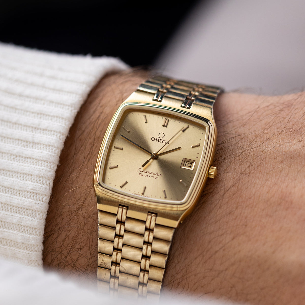 Vintage Omega Seamaster Tank, Sunburst Dial, Quartz Cal. 1420 from 198 ...
