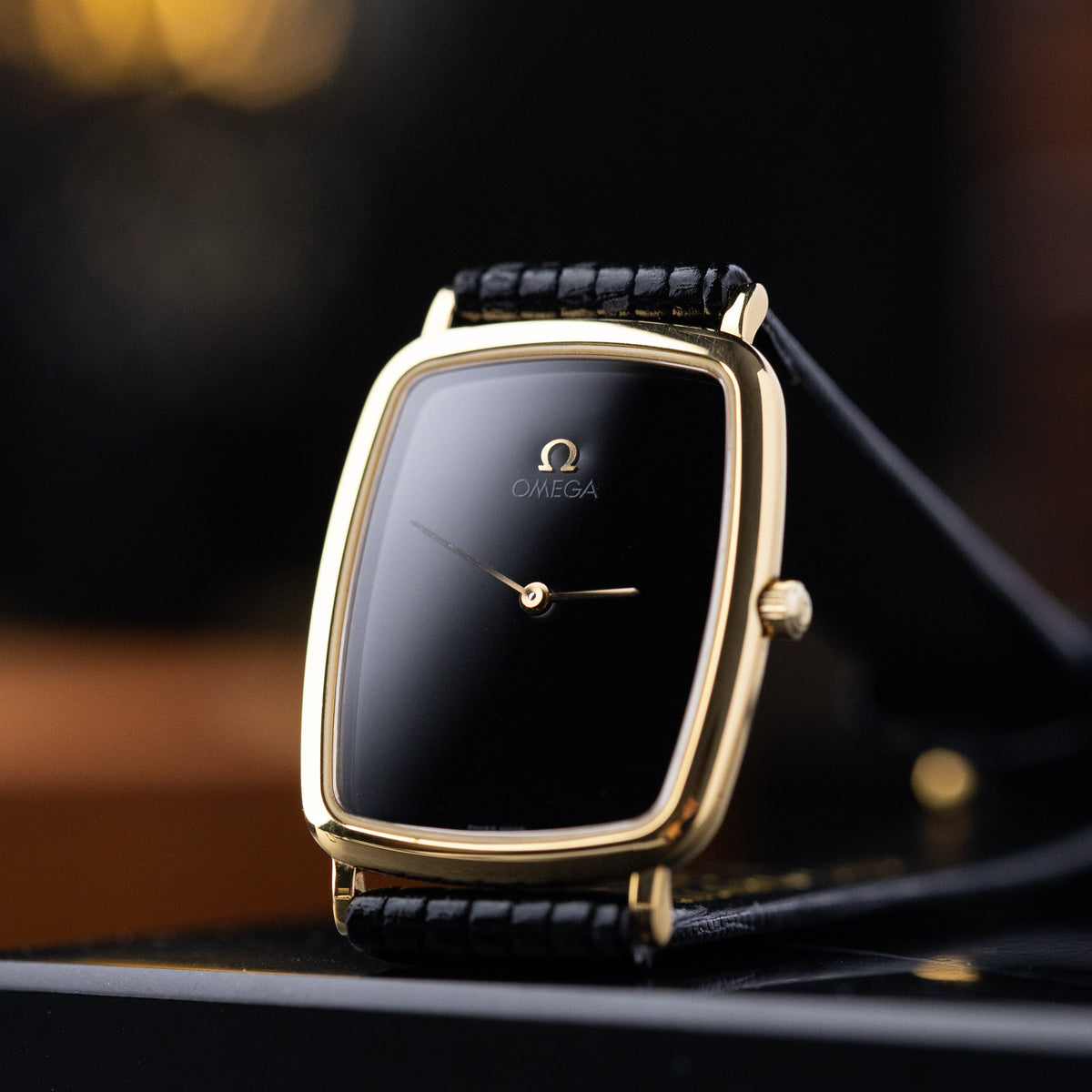 Vintage Omega Swiss Watch, Rare “Onyx” Style Black Dial, Quartz Cal. 1 ...