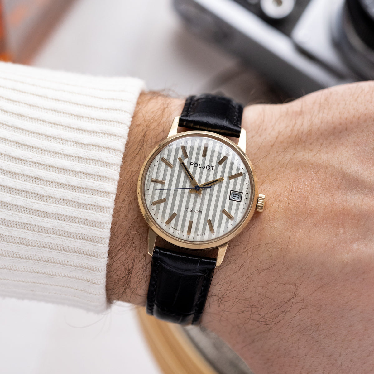Vintage Soviet Poljot Dress Watch, Striped Holographic Dial from 1980 ...