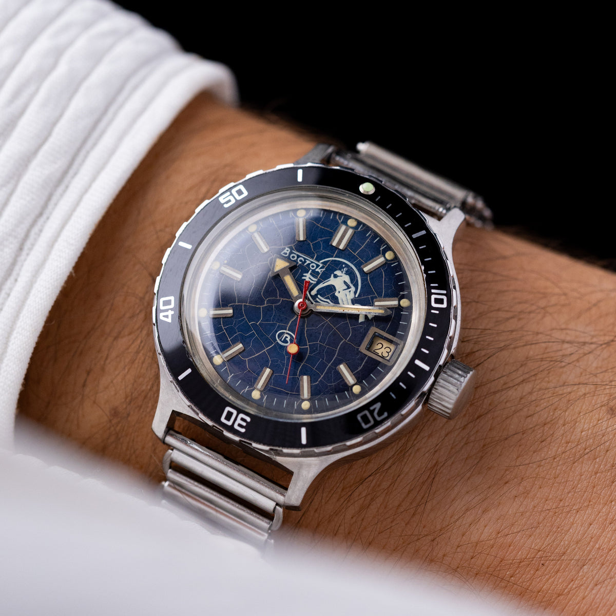 Vintage Vostok Amphibia Automatic, Soviet Watch, Craquelure dial, Dive ...