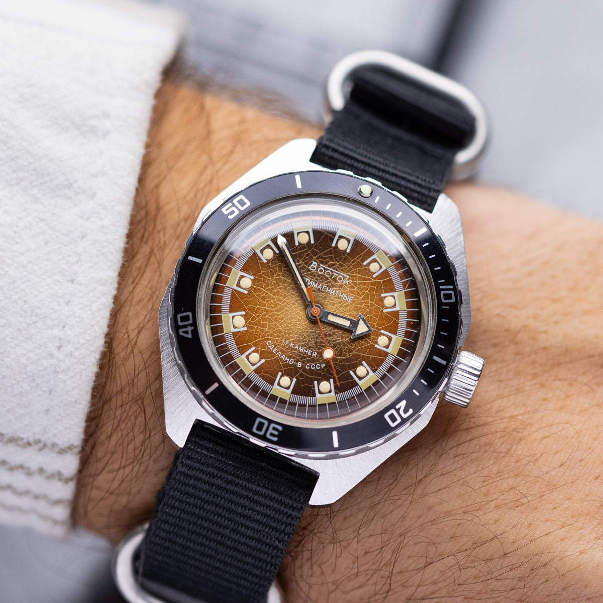 Vostok Amphibia, Rare Brown Craquelure Dial, Diver's Soviet watch, USS ...