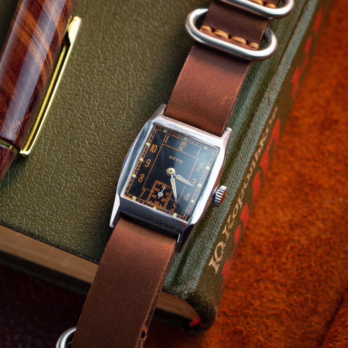 Rare Vintage Watch "Berg" from 1930's, Swiss Military Watch, Rectangul ...