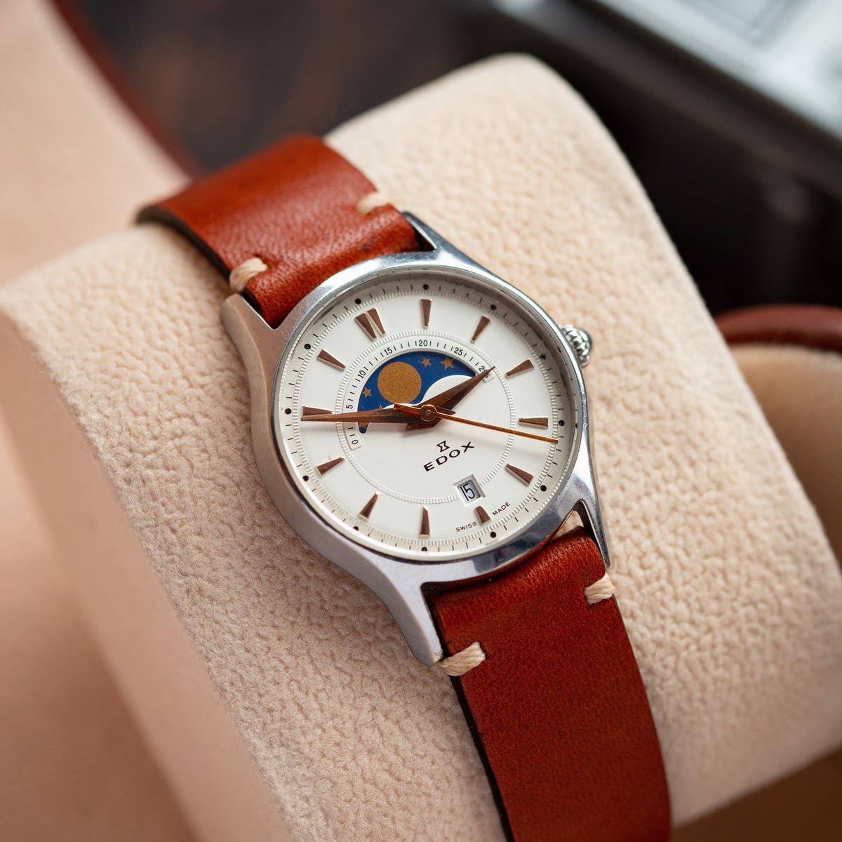 Vintage Moon Phase Watch "Edox", Swiss Unisex Watch – DuMarko